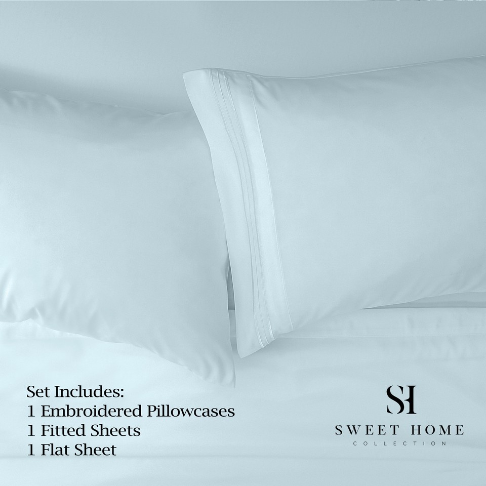Sweet Home Collection 1800 Count 4 Piece Bed Sheet Set Deep Pocket ...
