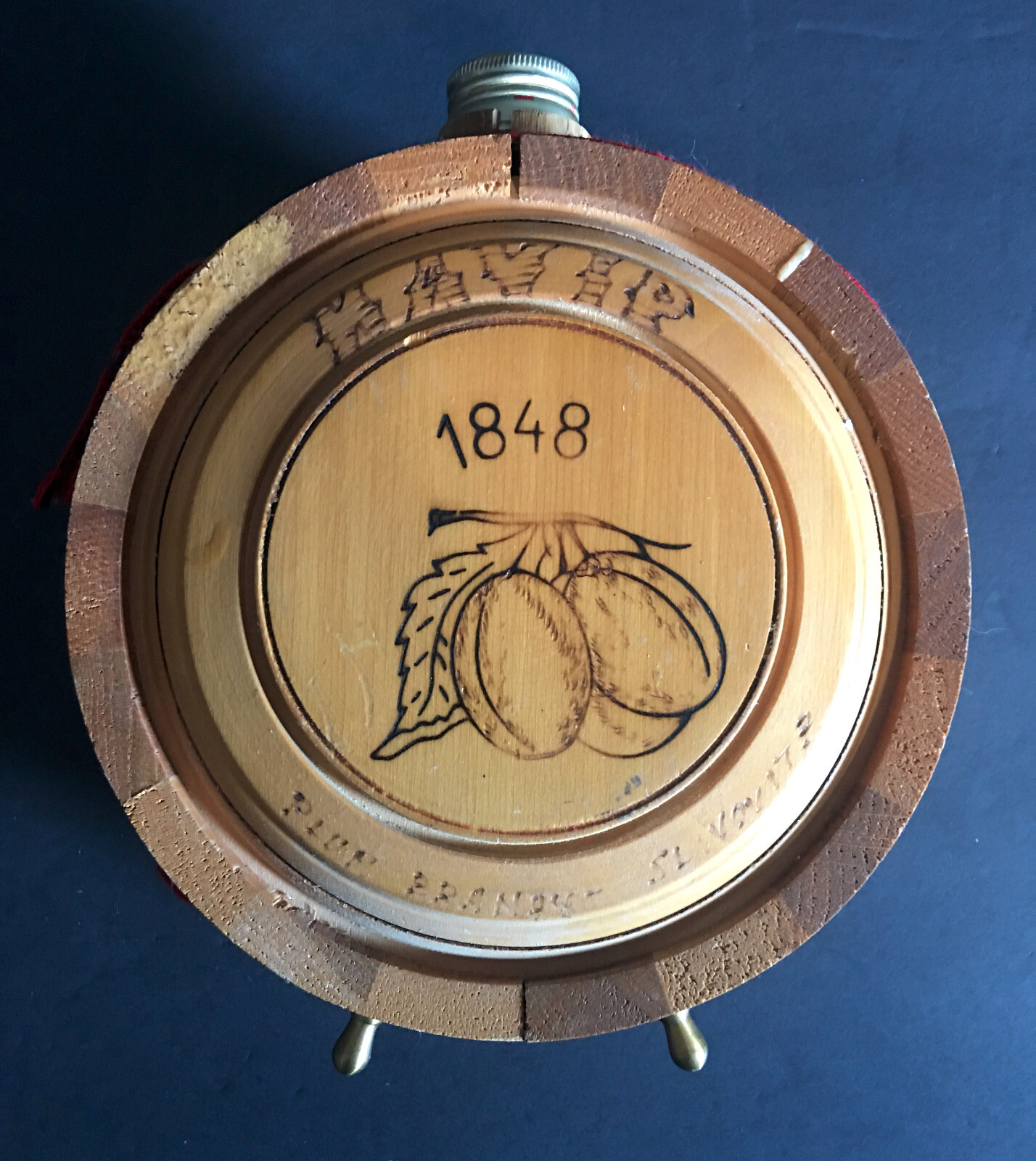 VINTAGE 1970s HAND MADE SERBIAN NAVIP SLIVOVITZ PLUM BRANDY WOODEN ...