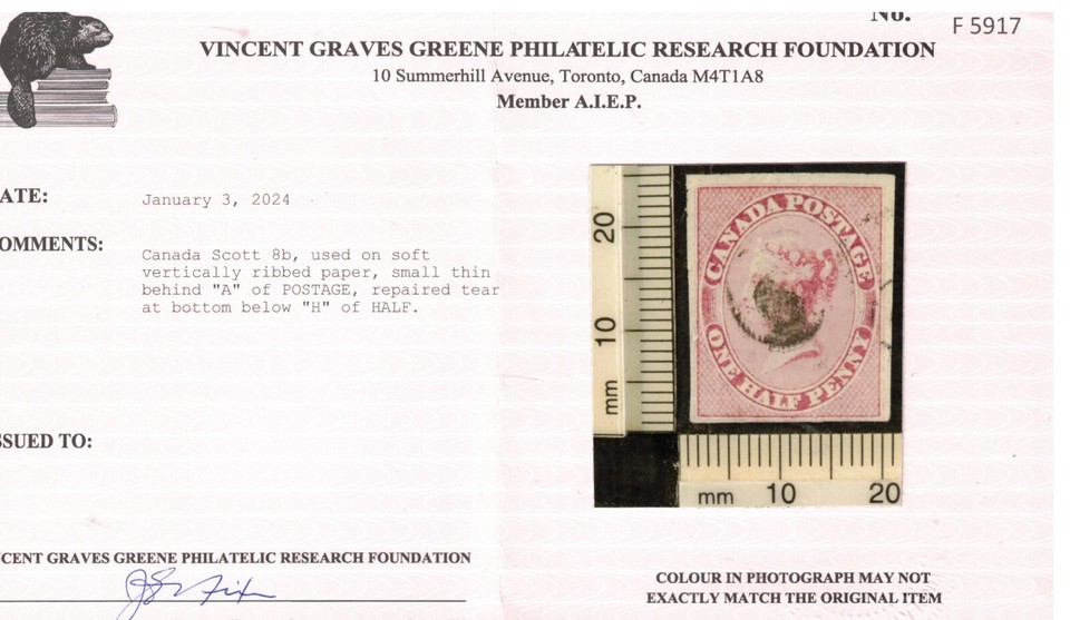 Canada #8b Used Fine - Very Fine Rare - Small Hidden Flaws As Mentioned ...