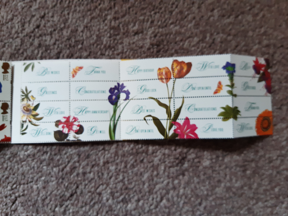 GB 10 x 1st Stamp Booklet with Greetings Labels, 1998 Chocolate Design ...