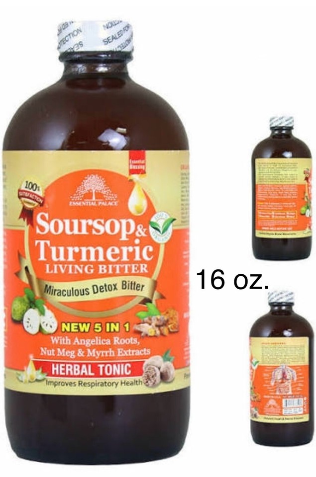 Soursop & Turmeric Detox Living Bitters By Essential Palace 5 In 1 ...