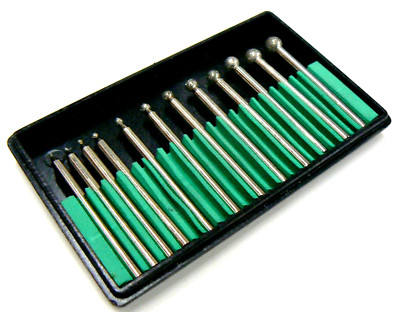 Round Diamond Bur Set 12 Pc Assorted Ball Burs 1/8” Diamond Coated ...