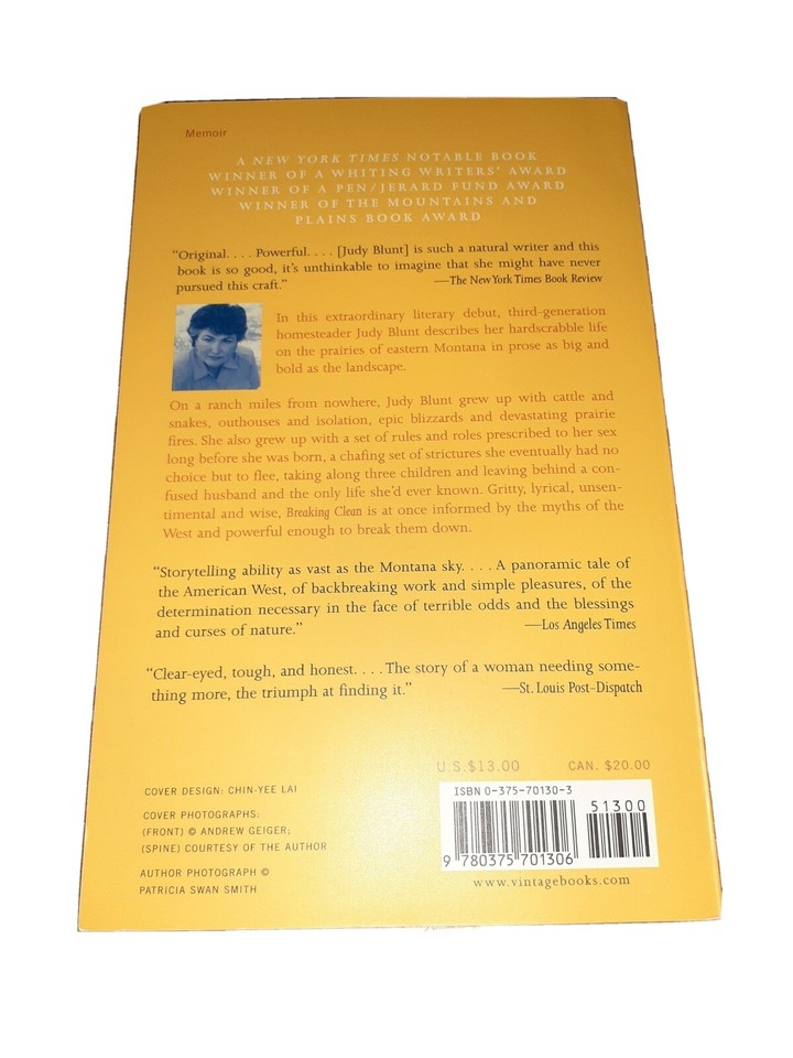 Breaking Clean by Judy Blunt (2003, Trade Paperback) 9780375701306| eBay