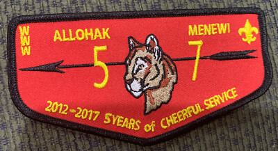 Mint OA Flap Lodge 57 Allohak Menewi Black Border 5 Years Of Cheerful ...