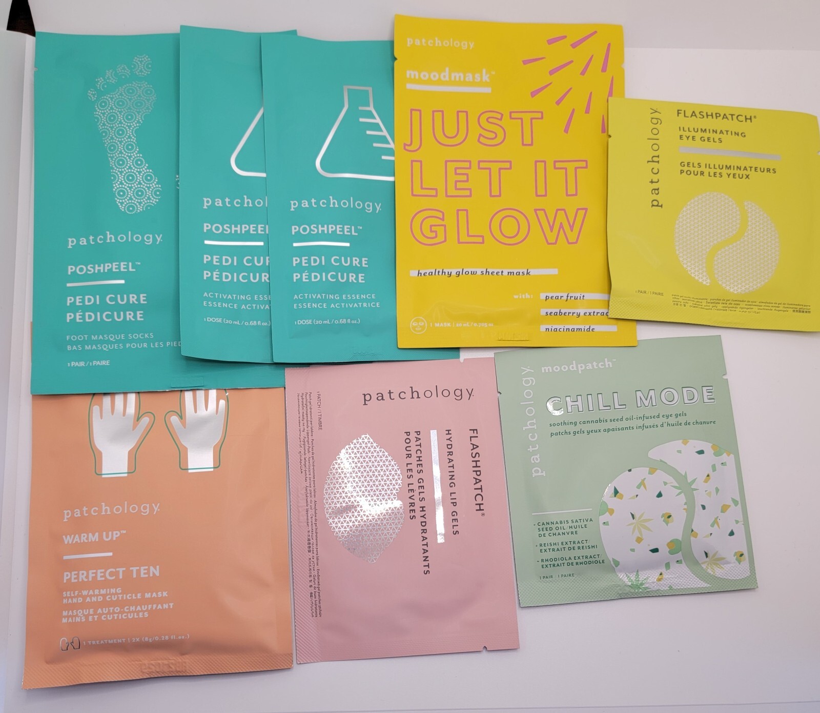 Patchology Self Care Kit 8 Piece (Pedicure, Eye Gels, Lip Gels, and ...