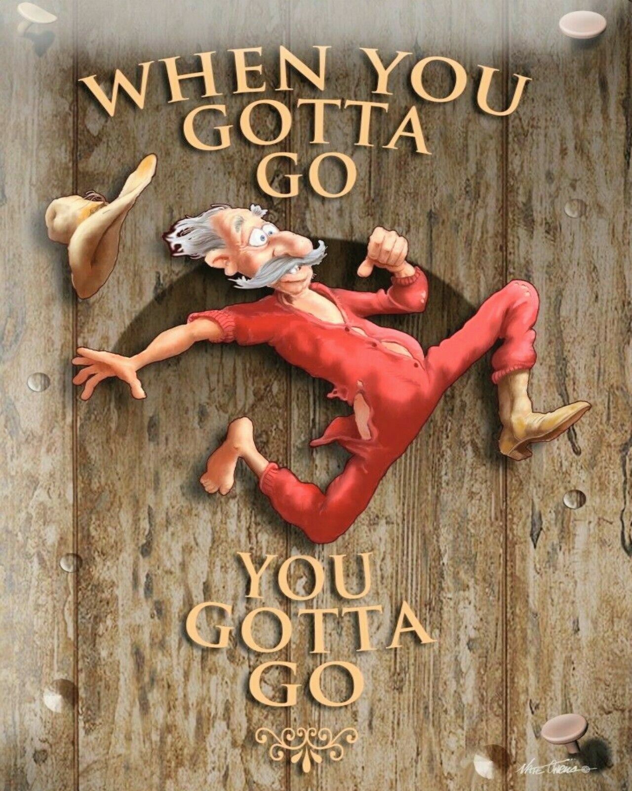 WHEN YOU GOTTA GO YOU GOTTA GO TOILET LOO BATHROOM METAL PLAQUE TIN ...