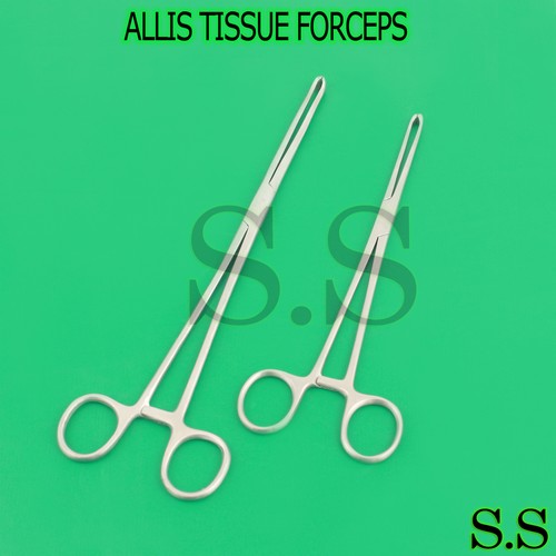 SET OF 2 PREMIUM O.R GRADE ALLIS TISSUE FORCEPS CLAMPS 5X6 TEETH 6"+10 ...