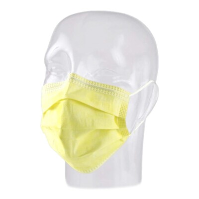 15100 Precept Procedure Mask Pleated Yellow Earloops One Size Fits Most ...