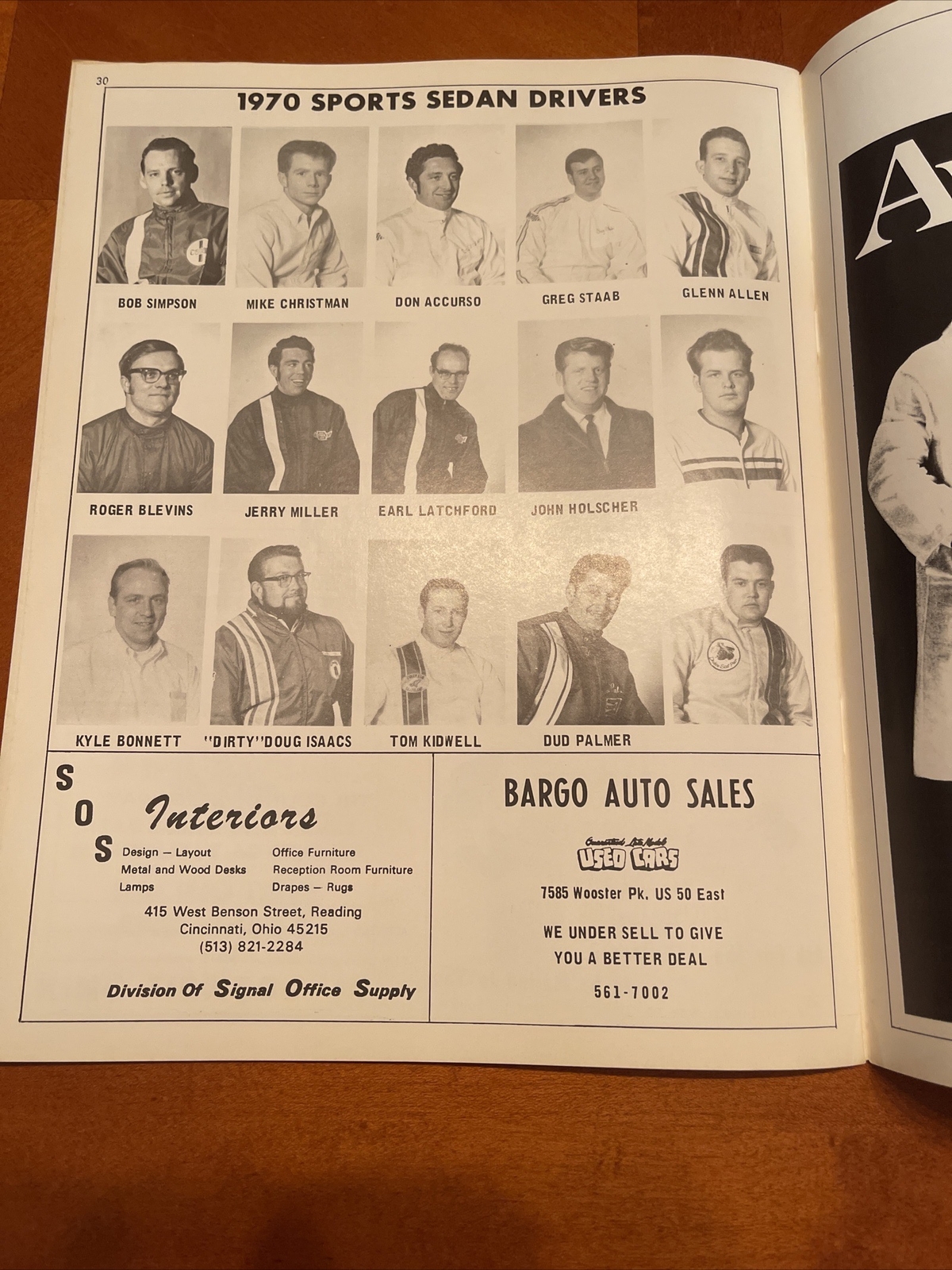 1970 USAC Stock Car Race Program, Tri-County Speedway, Cincinnati Ohio ...