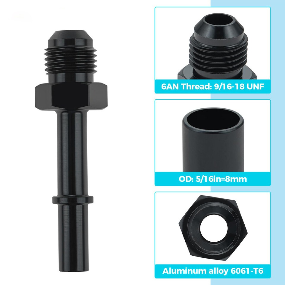 2Pcs Fuel Adapter Fitting 6AN AN6 Male to 5/16 Male GM Quick Connect LS ...