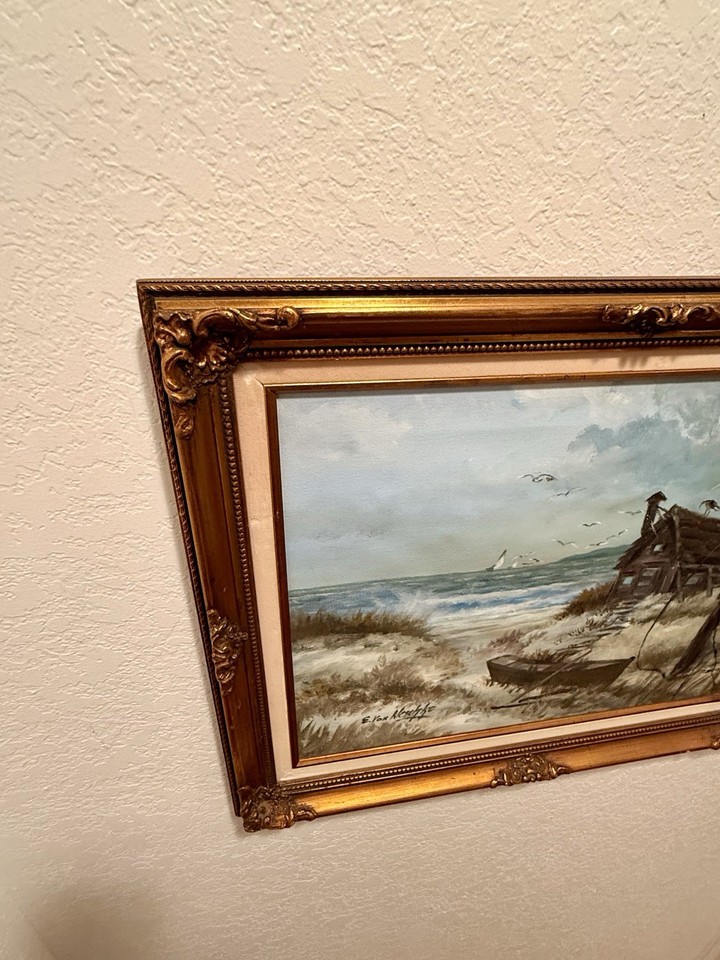 Ernest Von Neschke Original Oil Painting On Canvas Framed Signed Front ...