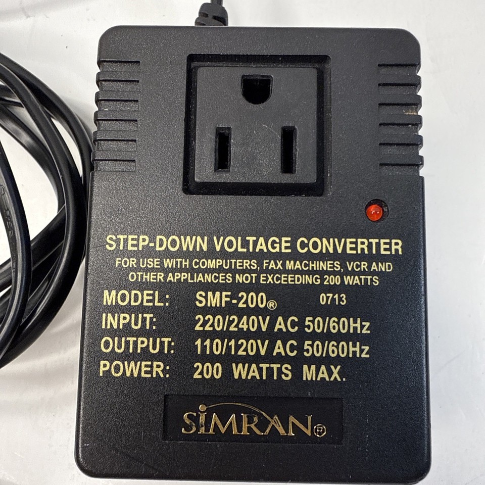 Simran 200 Watt Compact Step Down Transformer 220V to 110V AC Converter ...
