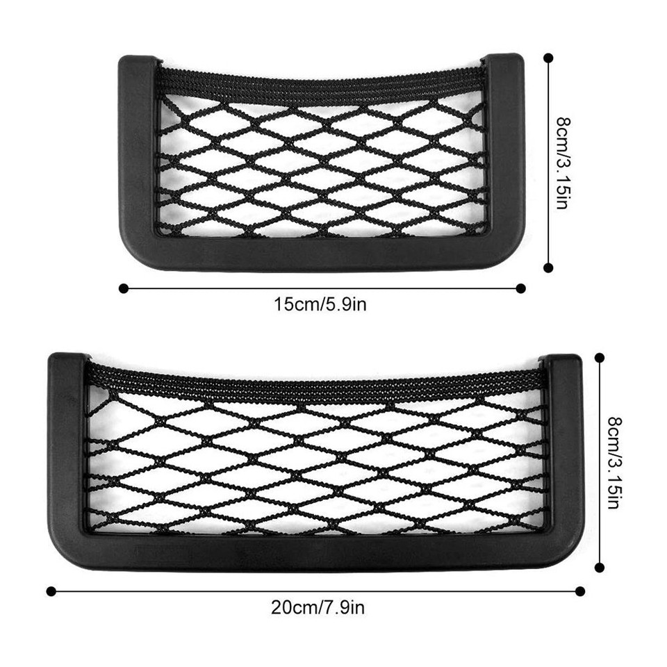 2 Small 2 Large Car Seat Back Storage Elastic Mesh Net Bag Luggage ...