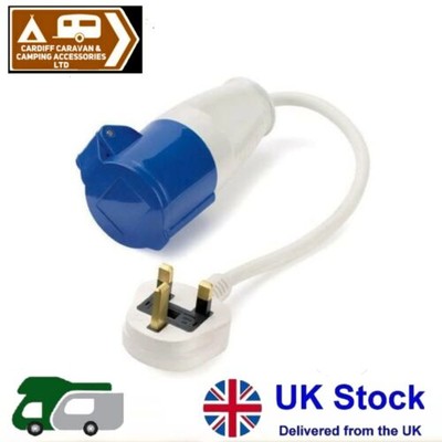 Caravan Hook Up Adapter 13amp UK Mains Conversion Plug Connector camper ...