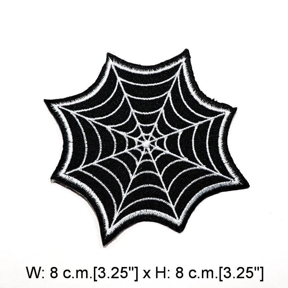 Black Spider Web Patch Halloween Cartoon Artwork Emblem for DIY Iron on ...