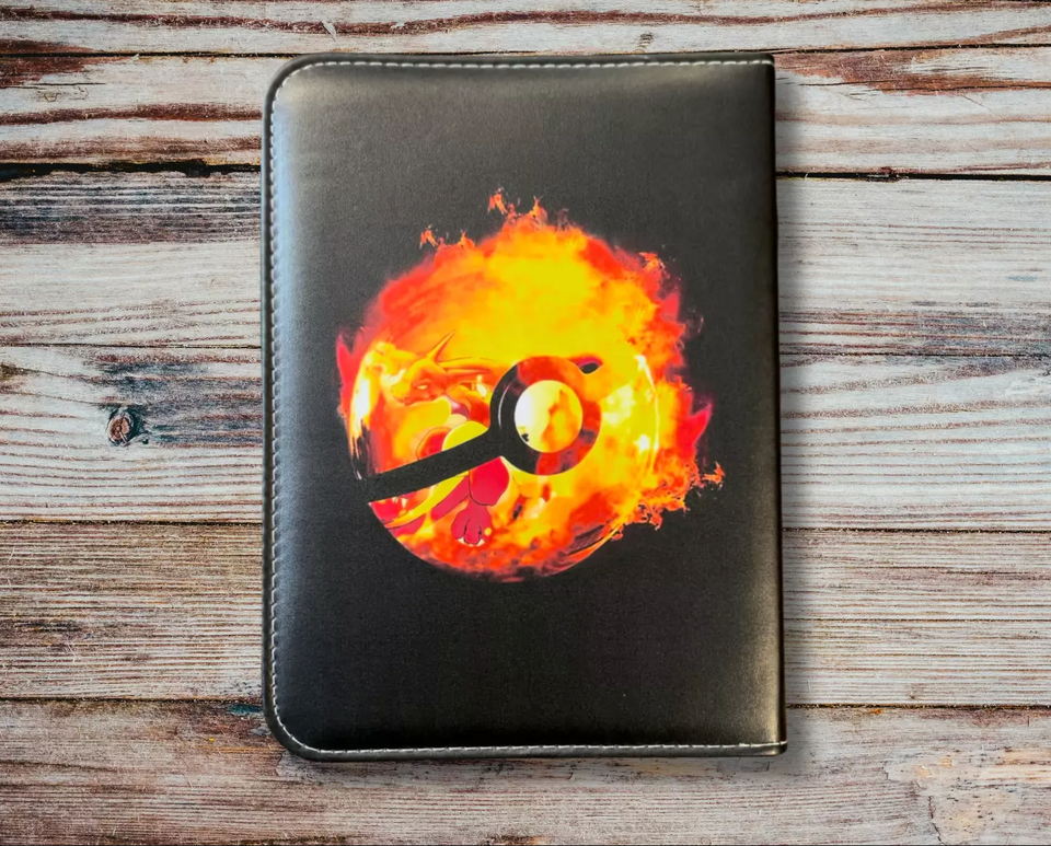 Charizard Flames Pokemon Inspired Card Binder Trading Card Case Album ...