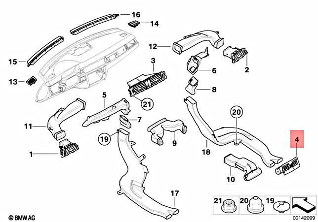 Genuine BMW 3 E90 E91 Rear Fresh Air Grill Vent Beige 7210648 for sale ...