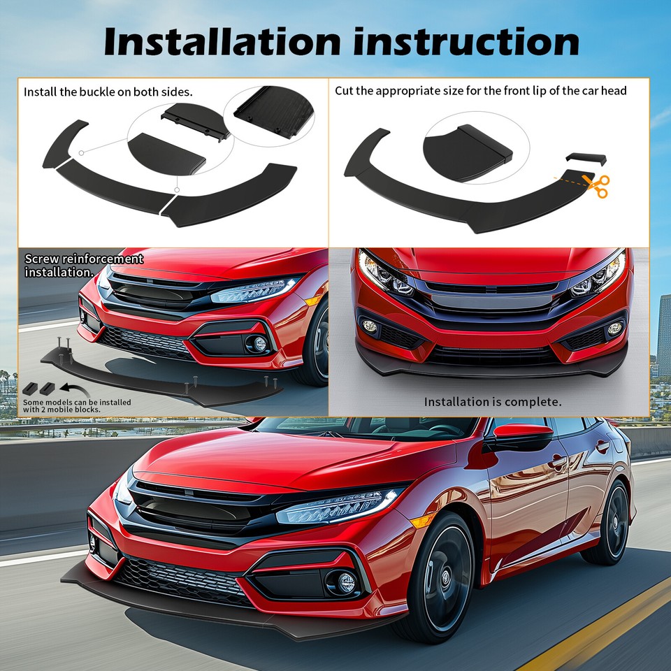 For Pontiac Firebird Coupe Front Bumper Lip Spoiler Splitter Painted ...