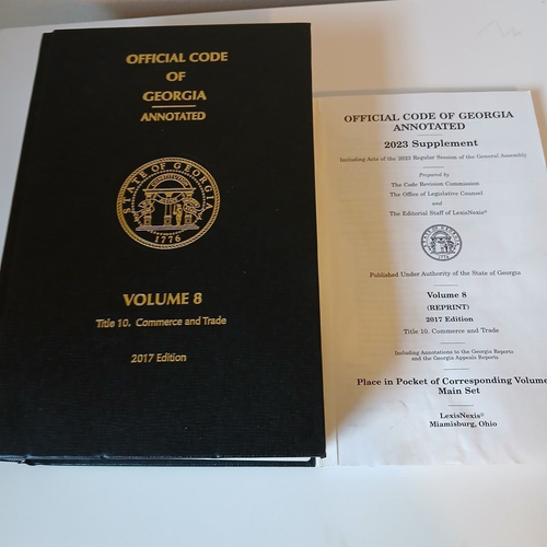 Official Code Georgia Law Book Vol 8 Commerce & Trade 2017 Ed + 2023 ...