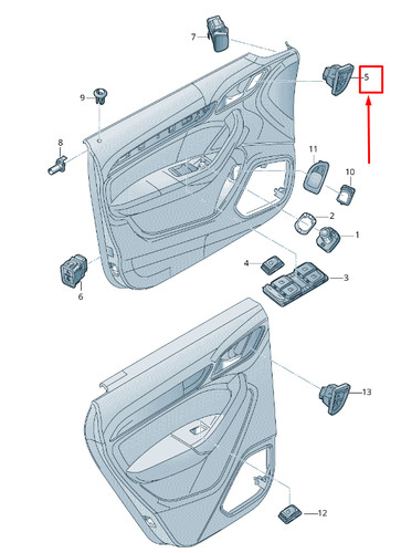 NEW AUDI Q3 8U FRONT LEFT DOOR CENTRAL LOCKING SWITCH LHD 8U19621075PR ...