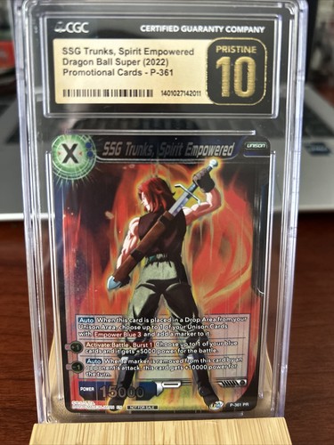 Dragon Ball Super DBS SSG Trunks, Spirit Empowered P-361 PR CGC ...