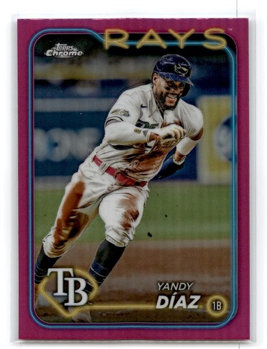 2024 Topps Chrome Yandy Diaz Pink Refractor #107 Rays | eBay