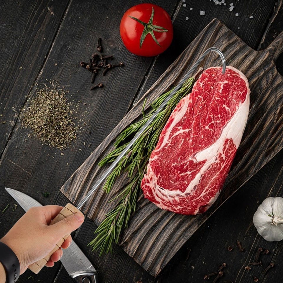 2 pcs Metal Boot Hooks Wooden Handle Boot Puller Stainless Steel Boot ...