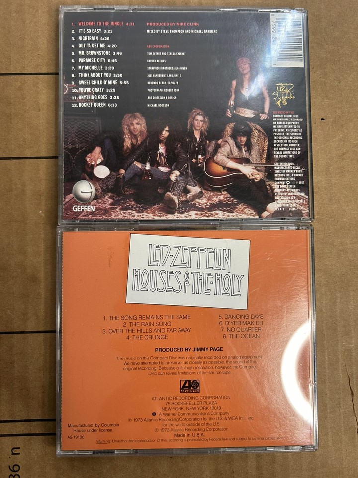 Rock CD Mixed Lot Of 4 Metallica Guns N Roses Led Zeppelin Linkin Park ...