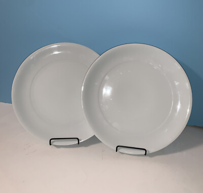 Set of 2 SPAL PORCELANAS WHITE Dinner Plates Portugal 10 1/2” EUC ...