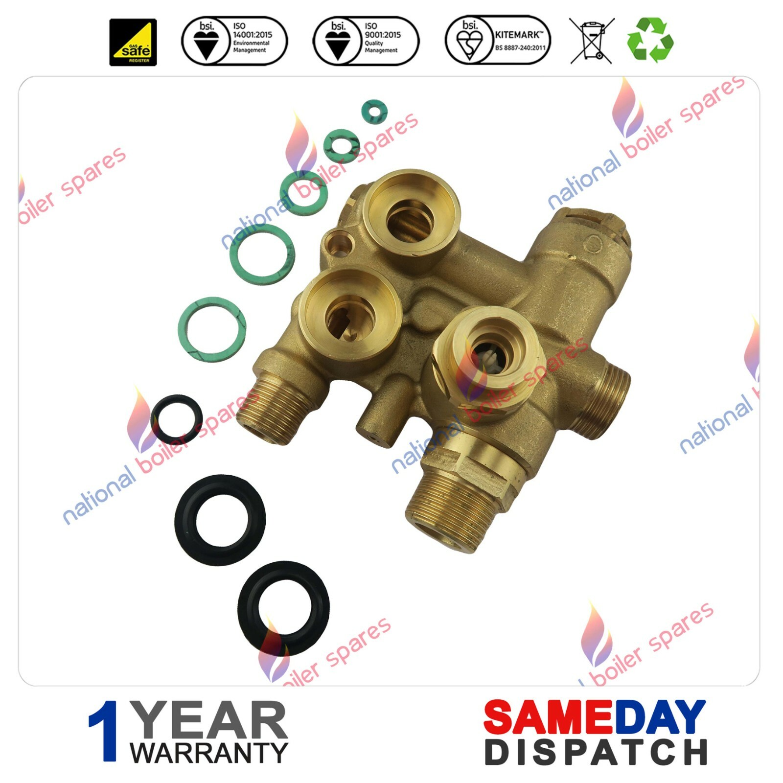Baxi Duotec 24he 28he 33he & 40he 3 Way Diverter Valve Assembly 5118381 ...