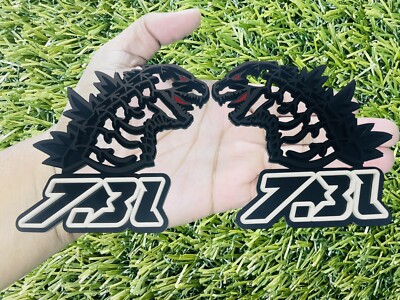 Godzilla 7.3 Emblem Badges Matte Black With White Numbers Red Eye ...