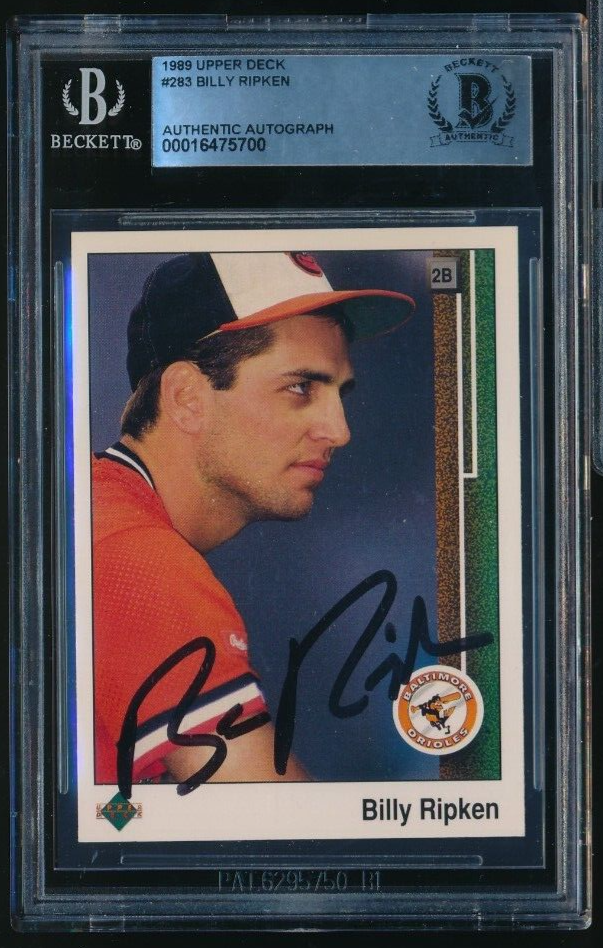 1989 Upper Deck #283 Billy Ripken signed auto autograph BAS BECKETT ...
