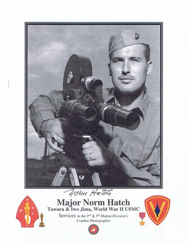 Norm Hatch Major USMC, 8.5x11, Signed Combat Photographer, Tarawa, Iwo ...