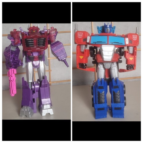 Lot of 2 Transformers Cyberverse Shockwave & Optimus Prime Hasbro Toys ...