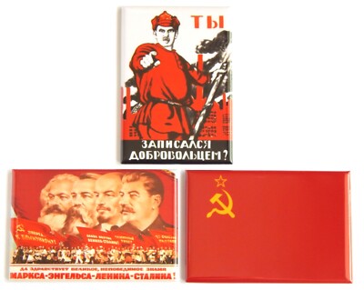 Soviet Propaganda Poster FRIDGE MAGNET Set flag communist russia | eBay