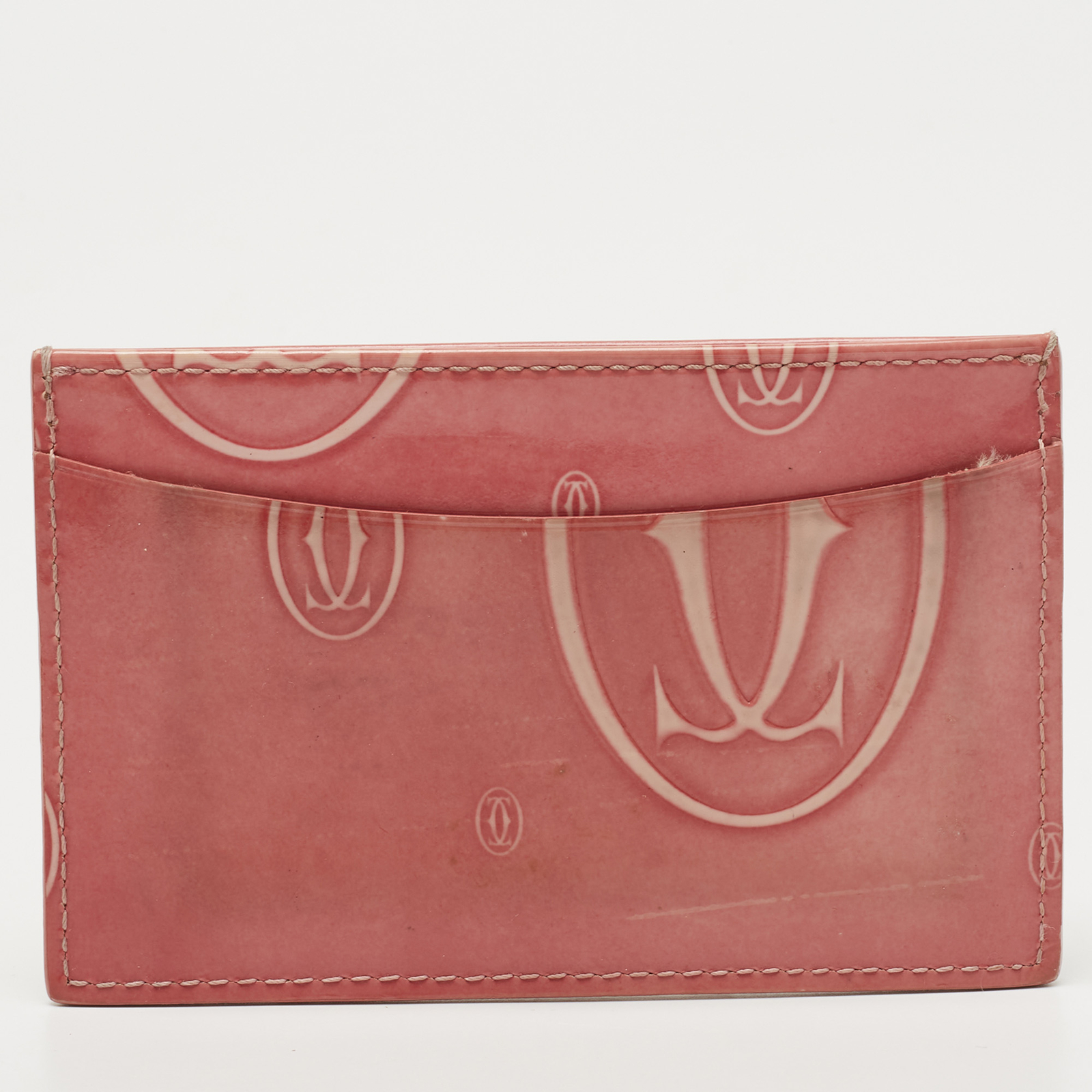 Cartier Pink Patent Leather Happy Birthday Card Holder - Gem