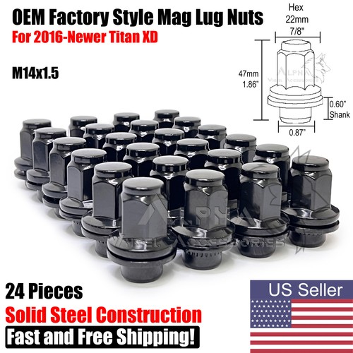 2016-Newer Nissan Titan XD 14x1.5 OEM Factory Style Mag Lug Nuts ...