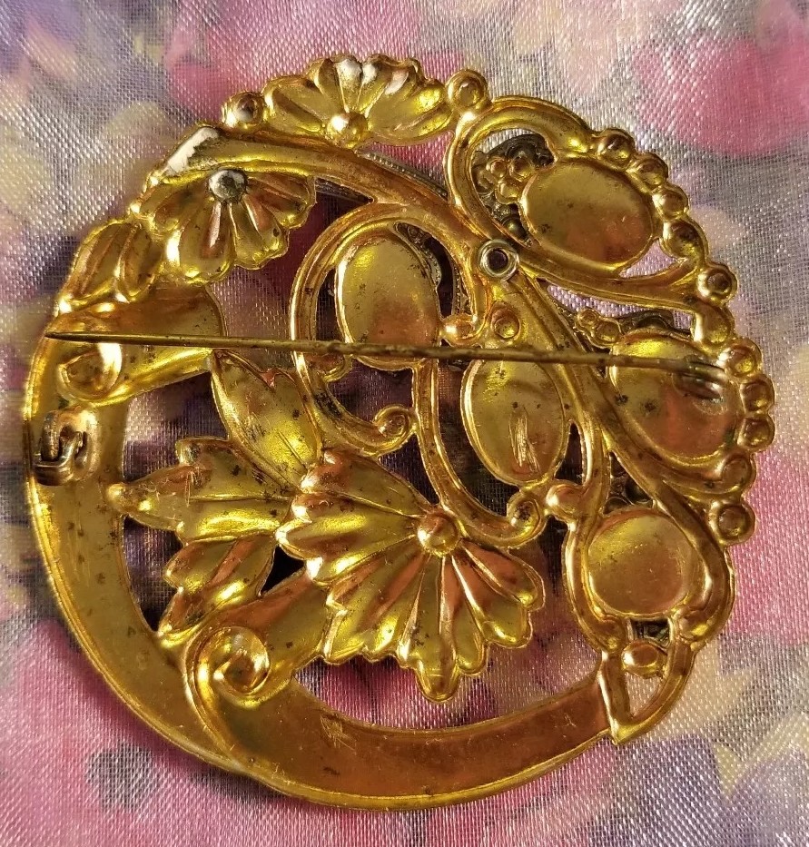 Victorian Vintage Repousse Flower Art Nouveau Art Dec… - Gem