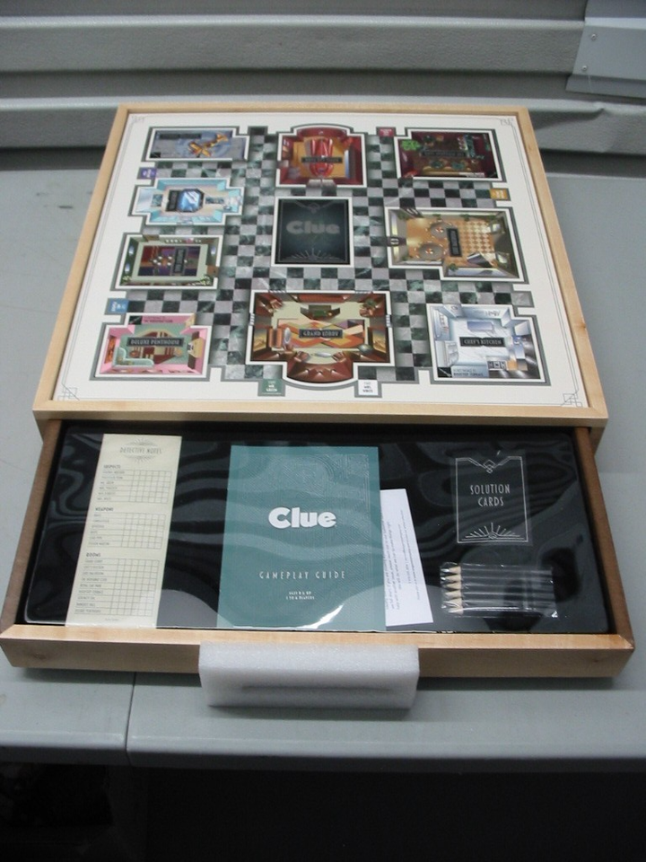 Clue Luxe Edition Maple Wood Cabinet & Premium Components XL Board Game ...