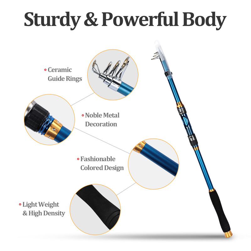 Telescopic Fishing Rod Spinning Pole Reel Combo 155Pcs Fishing ...