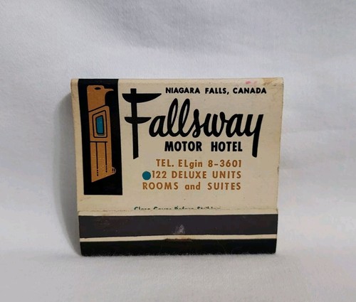 Vintage Fallsway Motor Hotel Matchbook Niagara Falls Canada Advertising ...