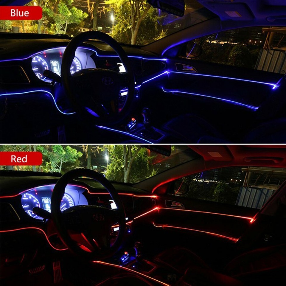 Blue LED Auto Car Interior Decor Atmosphere Wire Strip Light Lamp ...