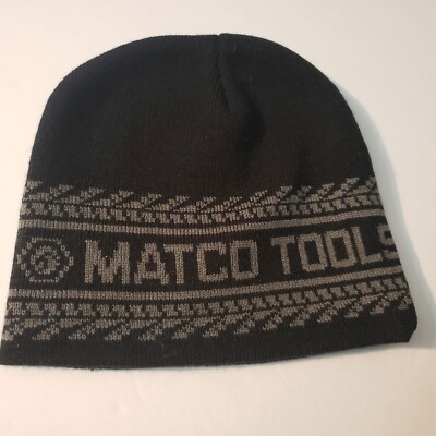NEW Matco Tools Hat Beanie Knit Cap Black Gray Tire Track Beanie Skully ...