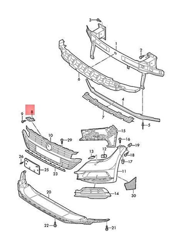 Genuine VW Arteon 3H7 Bracket For Radiator Grille 3G8853203 | eBay