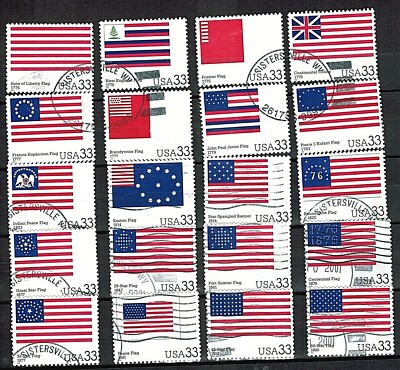 USA Stamps: Stars & Stripes. Complete Set. (20) Used Off Paper | eBay