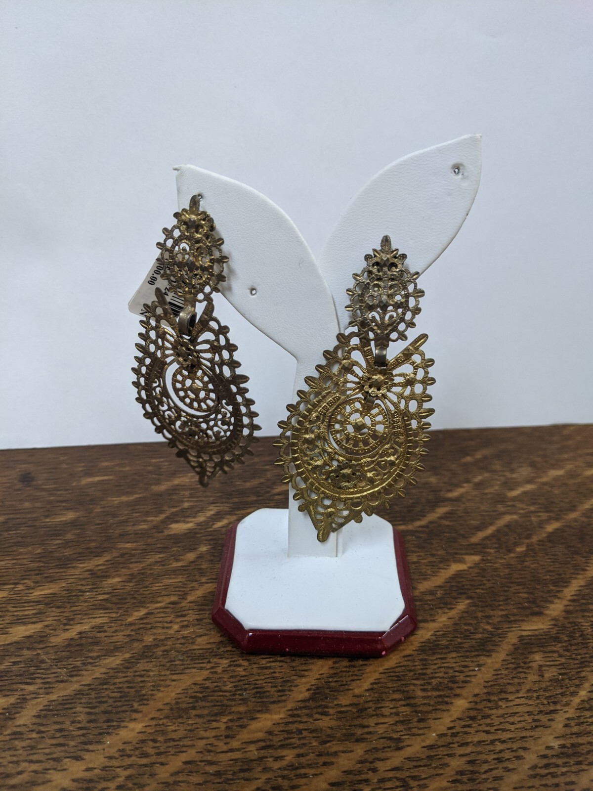 Silver Gilt Antique Gilt Earrings French Screw Back - Gem