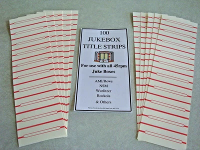 Jukebox Blank Title Strips, Jukebox Labels, | Grelly UK
