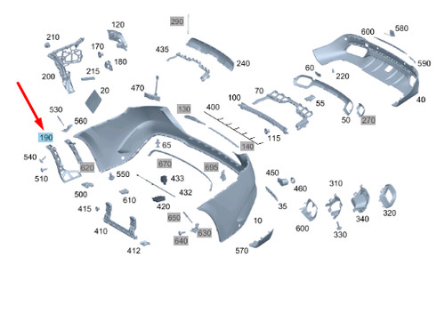 NEW MERCEDES-BENZ GLE W167 REAR RIGHT BUMPER BRACKET A1678857406 ...