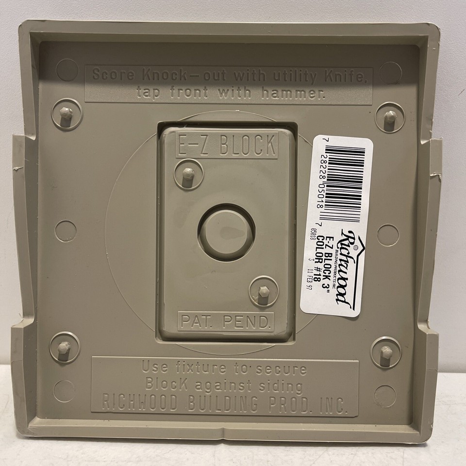 EZ Block For 3" Vinyl Siding - 7"x7" Mounting Surface Block #18 Clay ...
