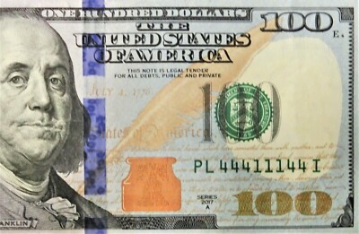 2017 Series Banknote $100 Dollar RARE COLLECTIBLE Binary Bill 44411144 ...